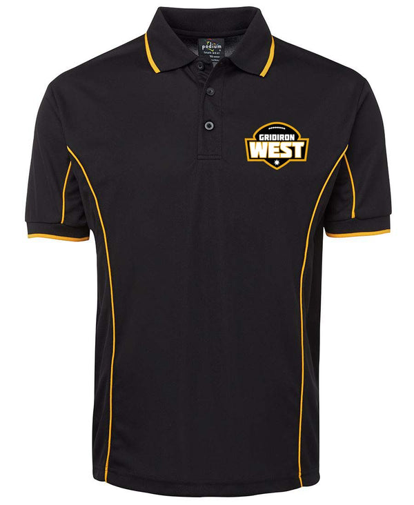 GW EMBRODIERED POLO SHIRT BLACK AND GOLD - American Sport Com Au