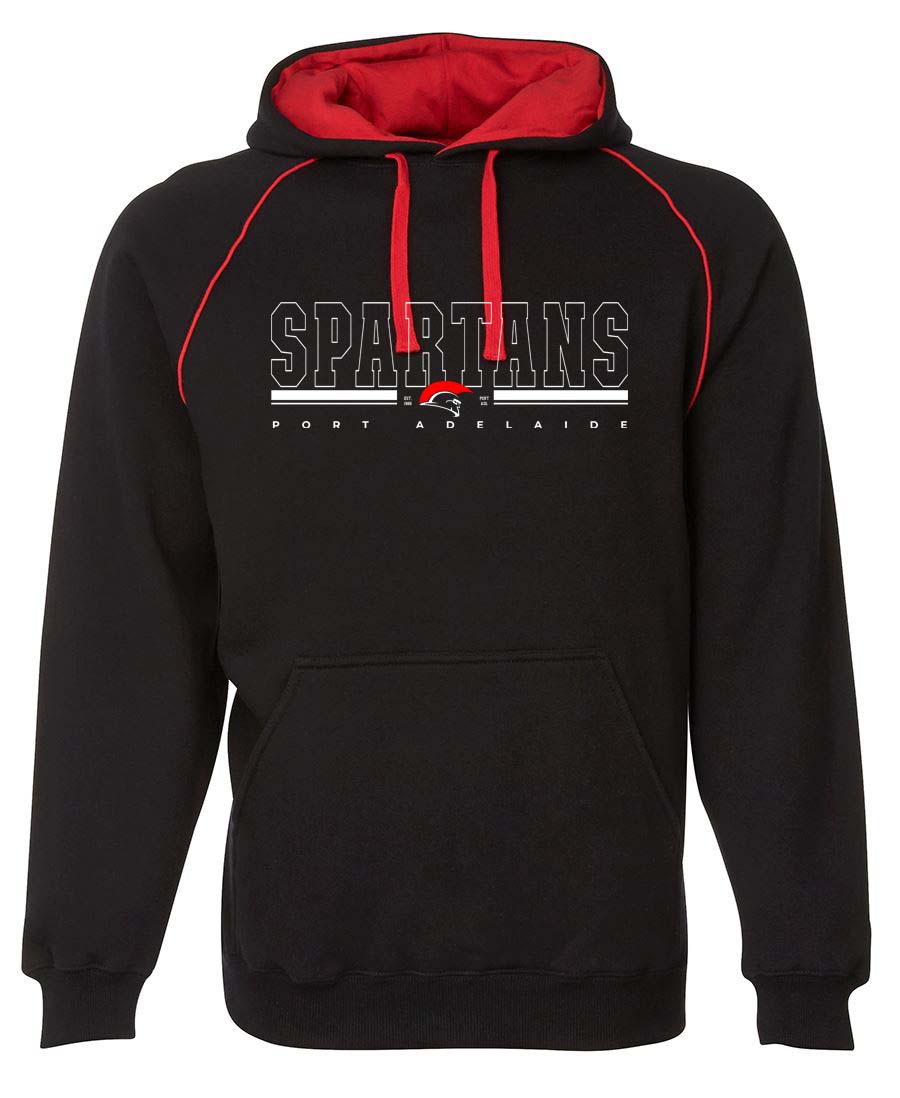 Spartans Bar design Black and Red Hoodie - American Sport Com Au